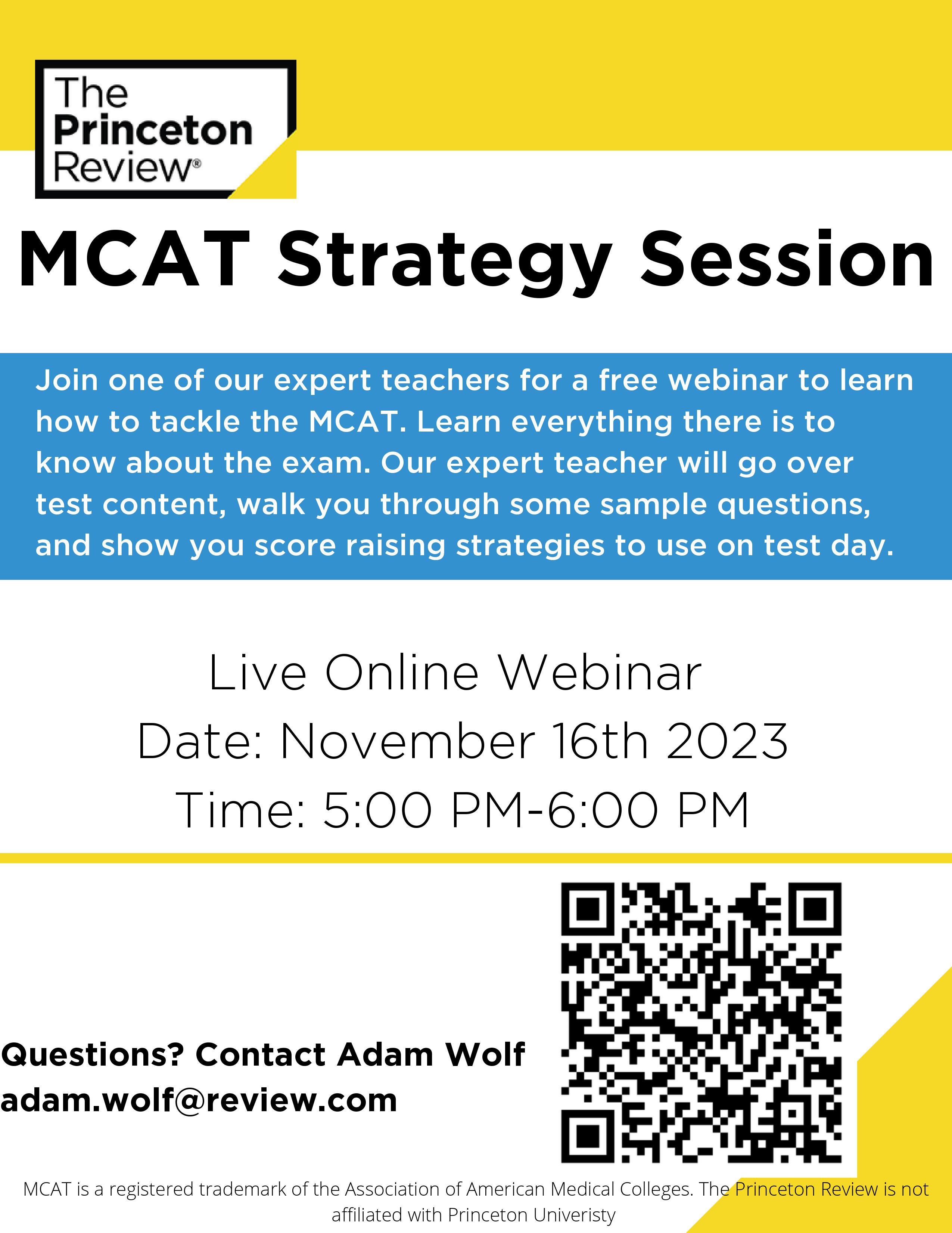 Princeton Review MCAT Strategy Session | The A Center